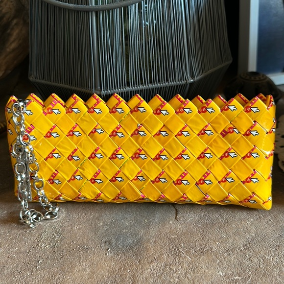 Mitz | Bags | Mitz Nwot Red Yellow M M Wrapper Clutch | Poshmark